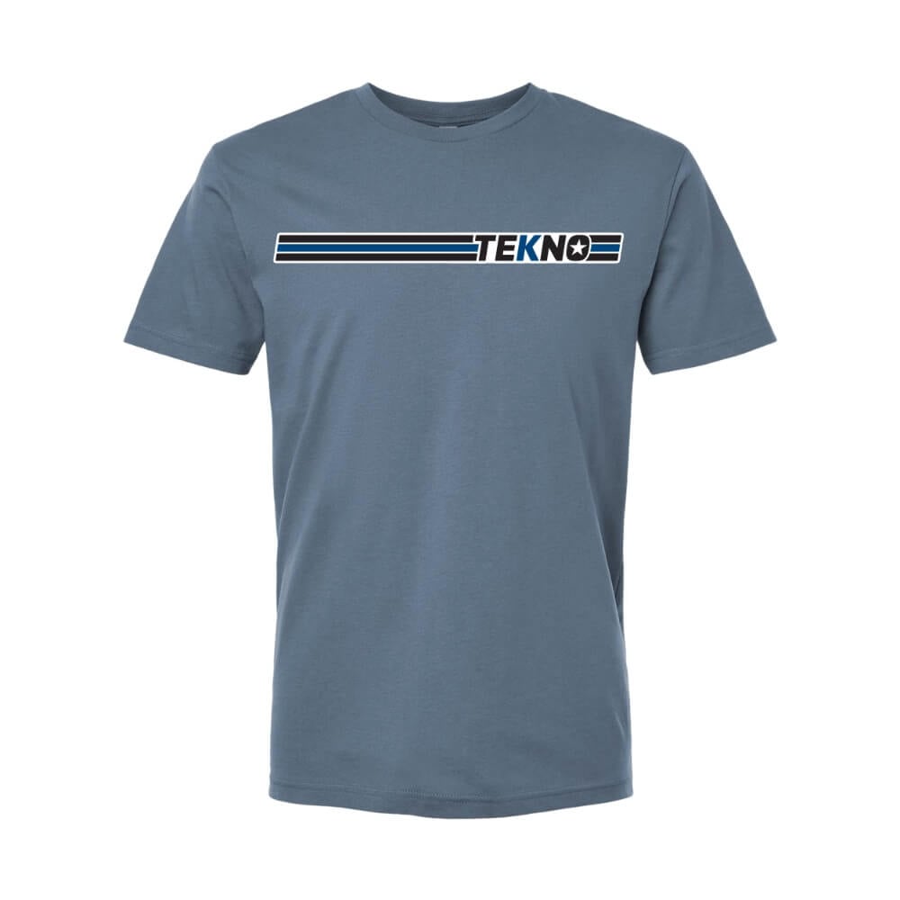 Tekno RC T-Shirt (Classic T Logo, slate blue heather) - Tekno RC, LLC.